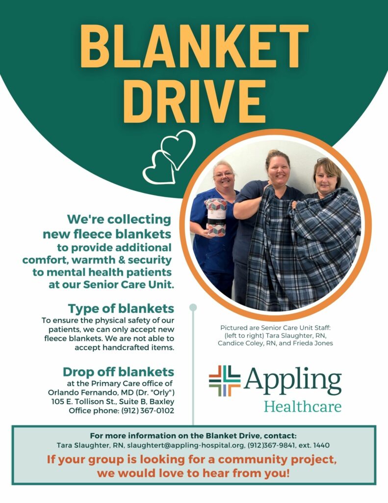 Senior Care Unit holds cozy blanket drive - Appling Healthcare